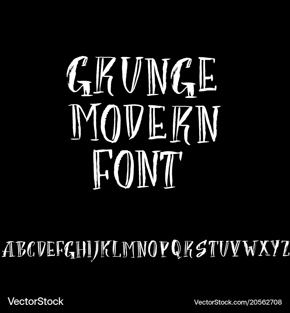 Handdrawn dry brush font modern lettering Vector Image