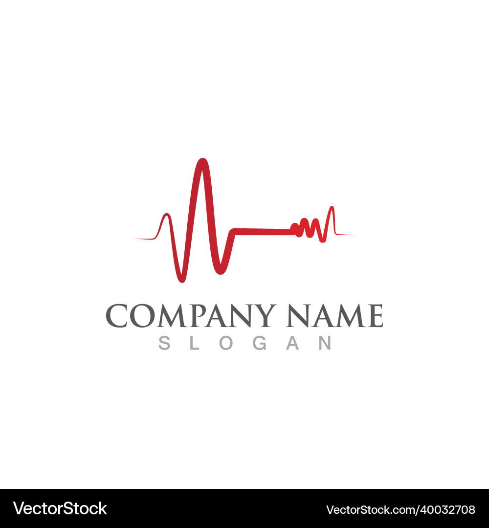 Heart beat logo and symbol image Royalty Free Vector Image