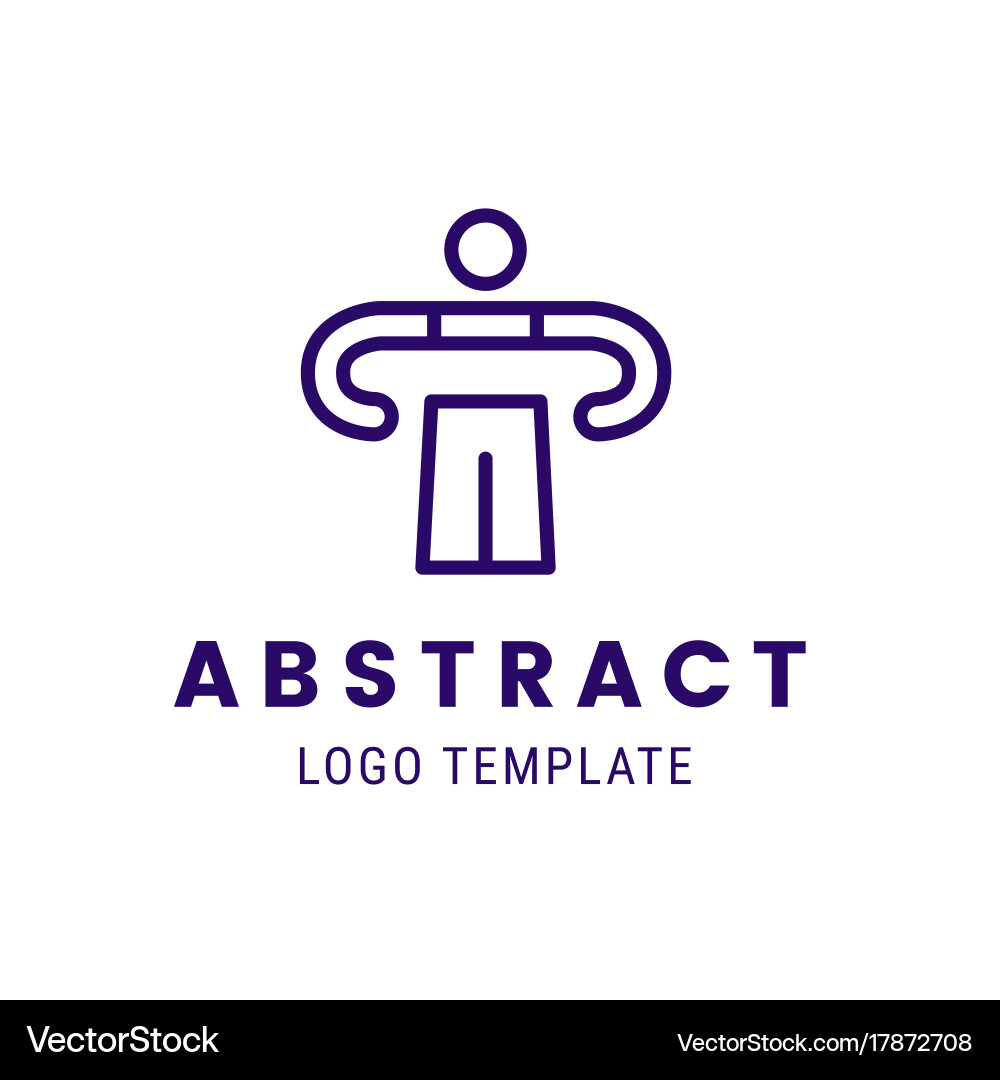 Human outline character logo concept Royalty Free Vector