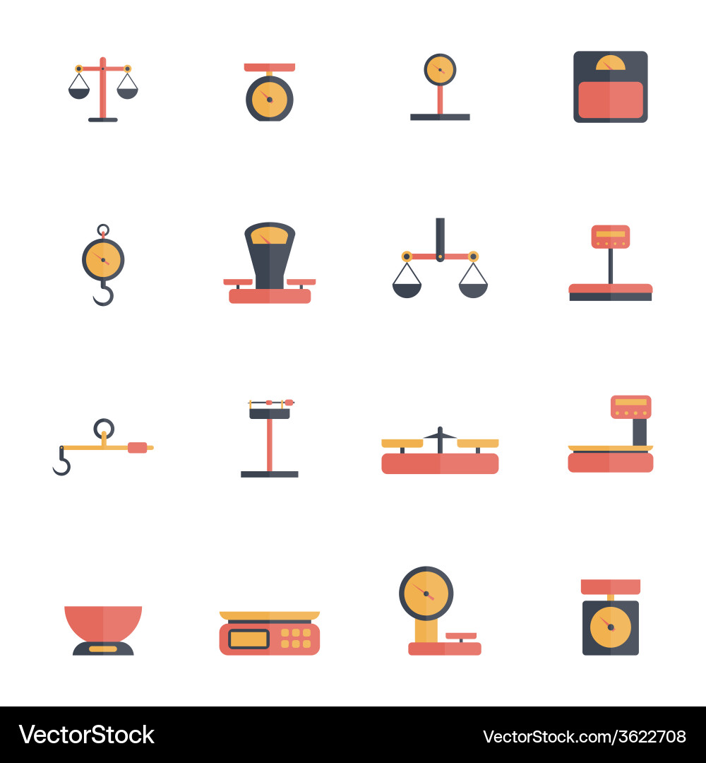Scales weight icon flat Royalty Free Vector Image