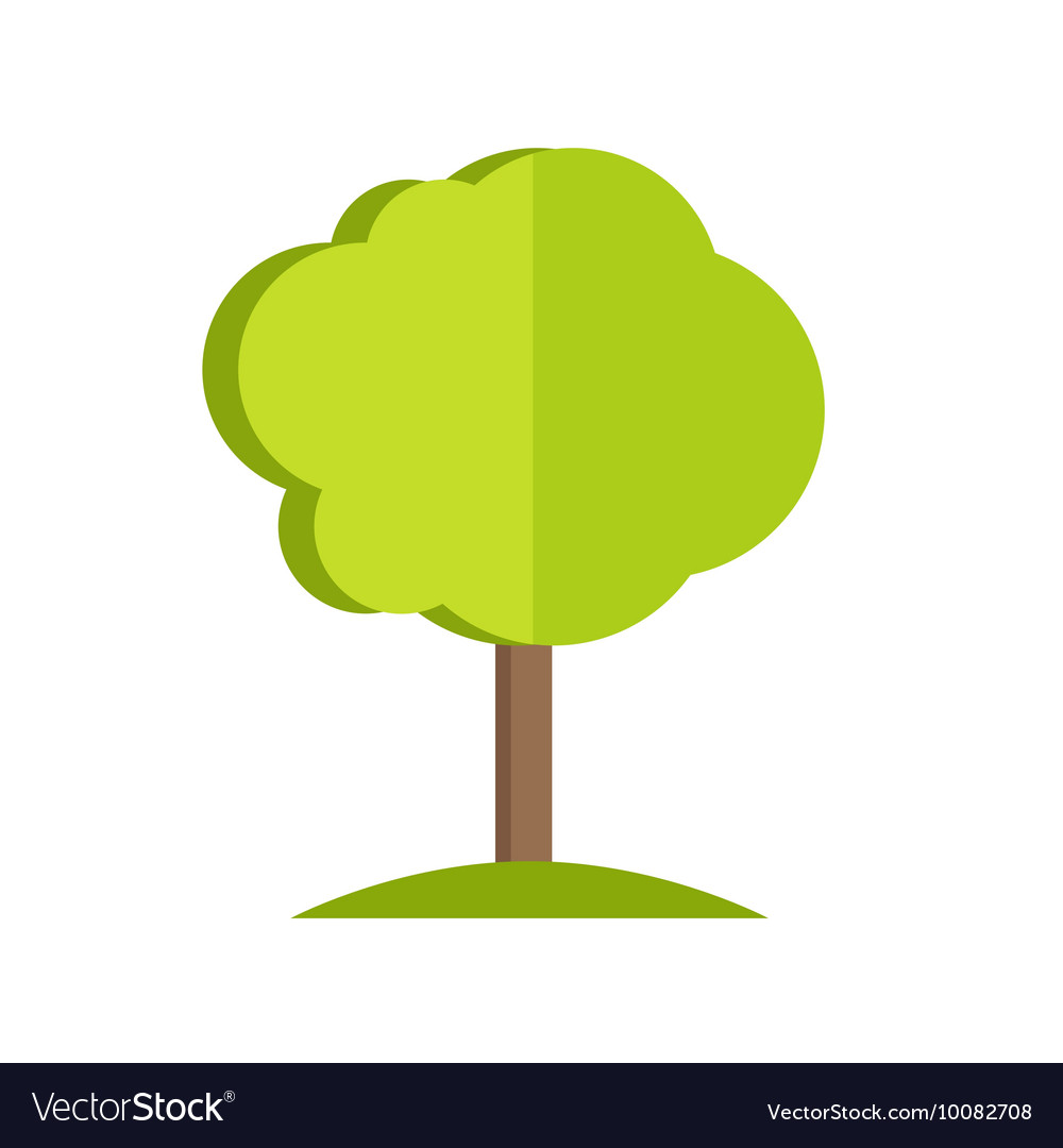 Tree in flat style design Royalty Free Vector Image
