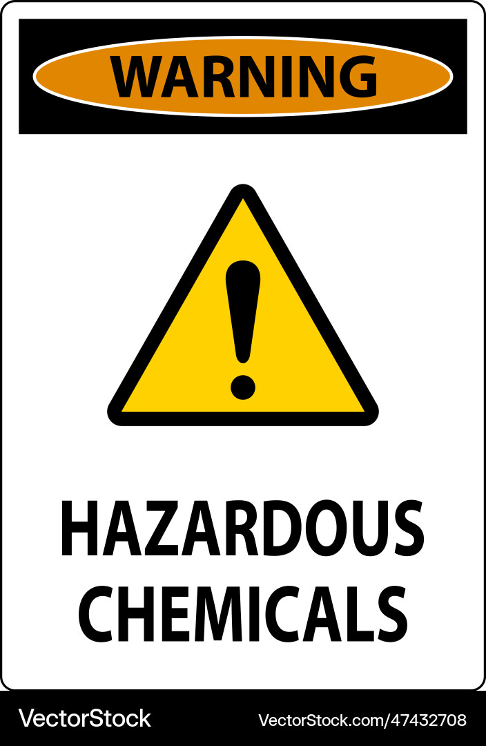 Warning hazardous chemicals sign on white Vector Image