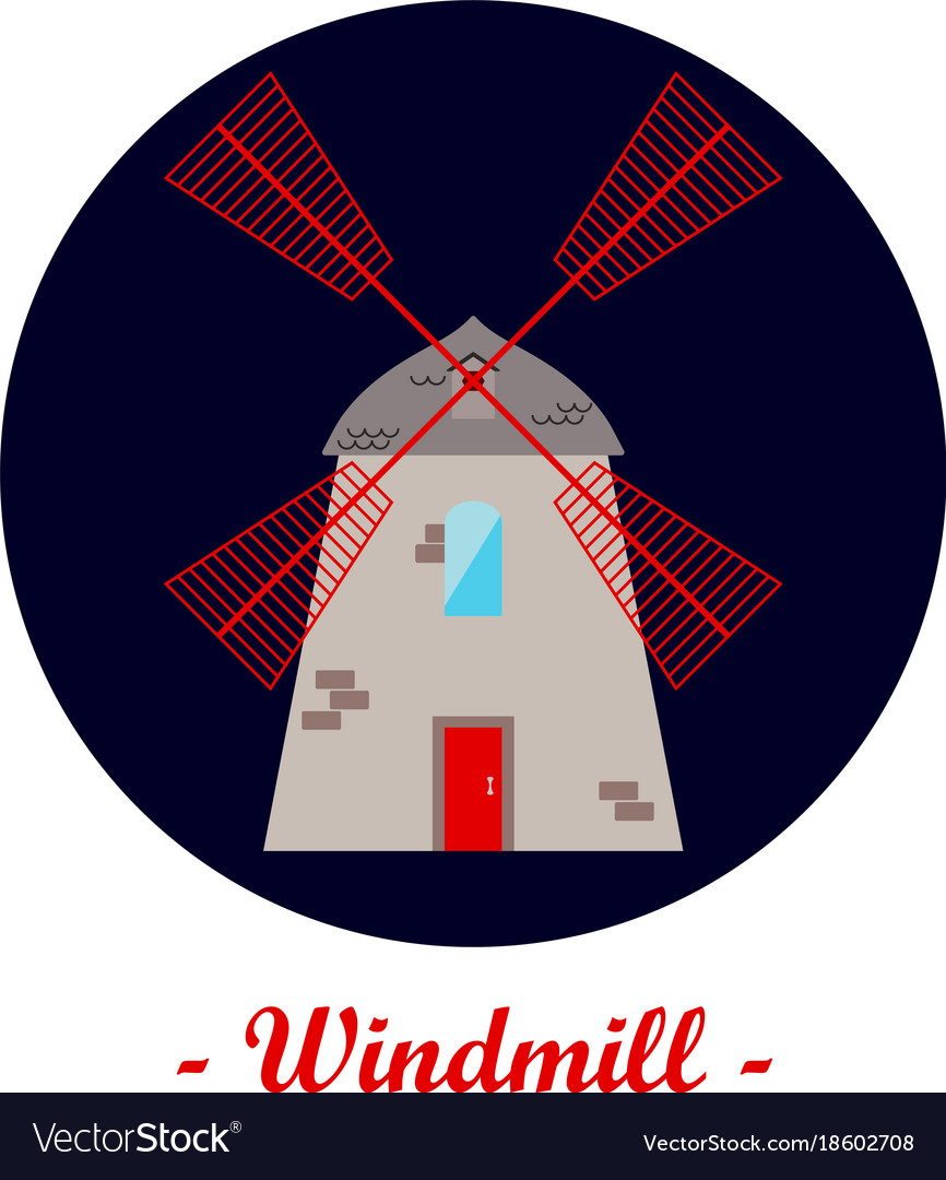 With a windmill Royalty Free Vector Image - VectorStock