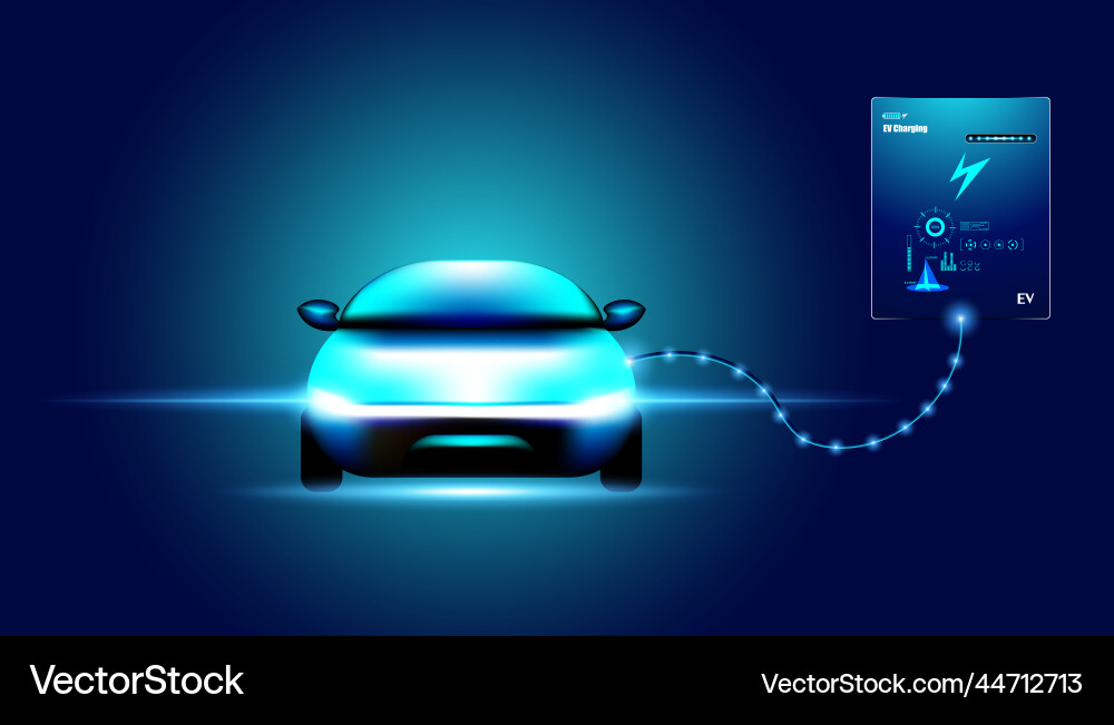 Abstract 100 electric vehicle concept Royalty Free Vector