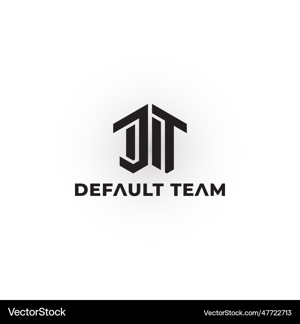 Abstract initial letter dt or td logo in black Vector Image