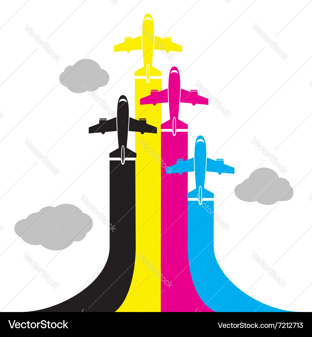 Aircraft flying in the sky Royalty Free Vector Image