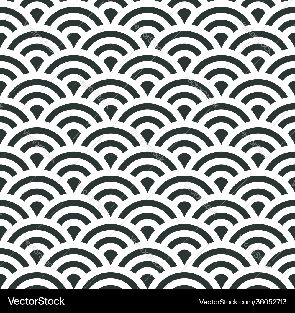 Asian seigaiha seamless pattern with sea waves Vector Image
