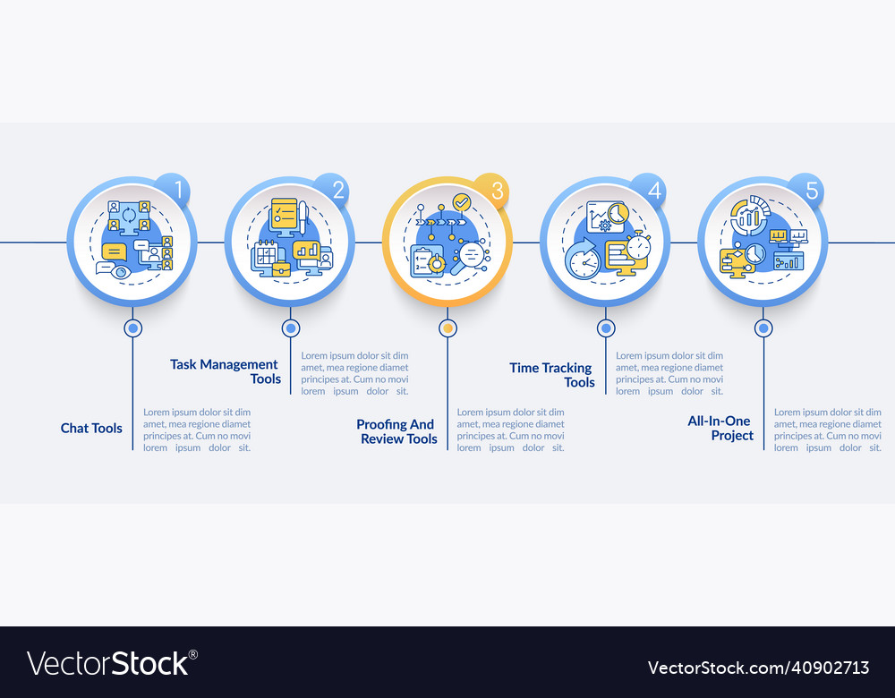 Business tools types circle infographic template Vector Image Business tools types circle infographic template Vector Image