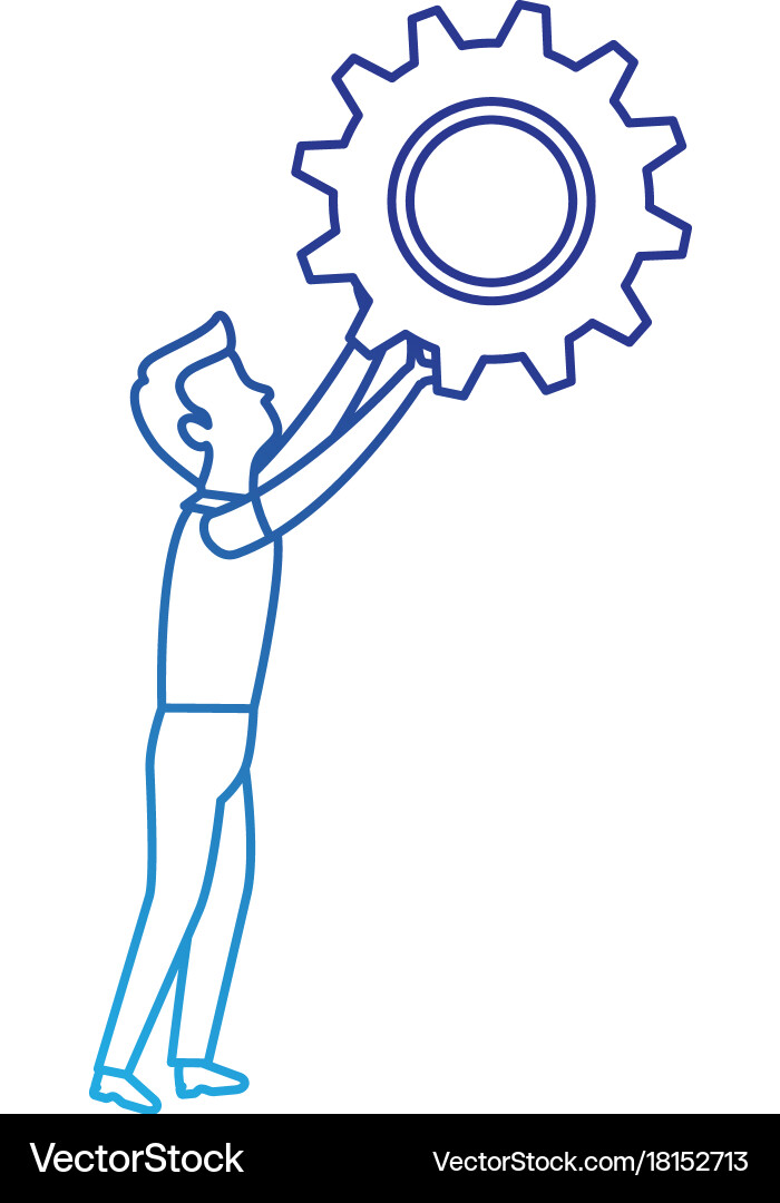 Businessman with gear avatar character Royalty Free Vector