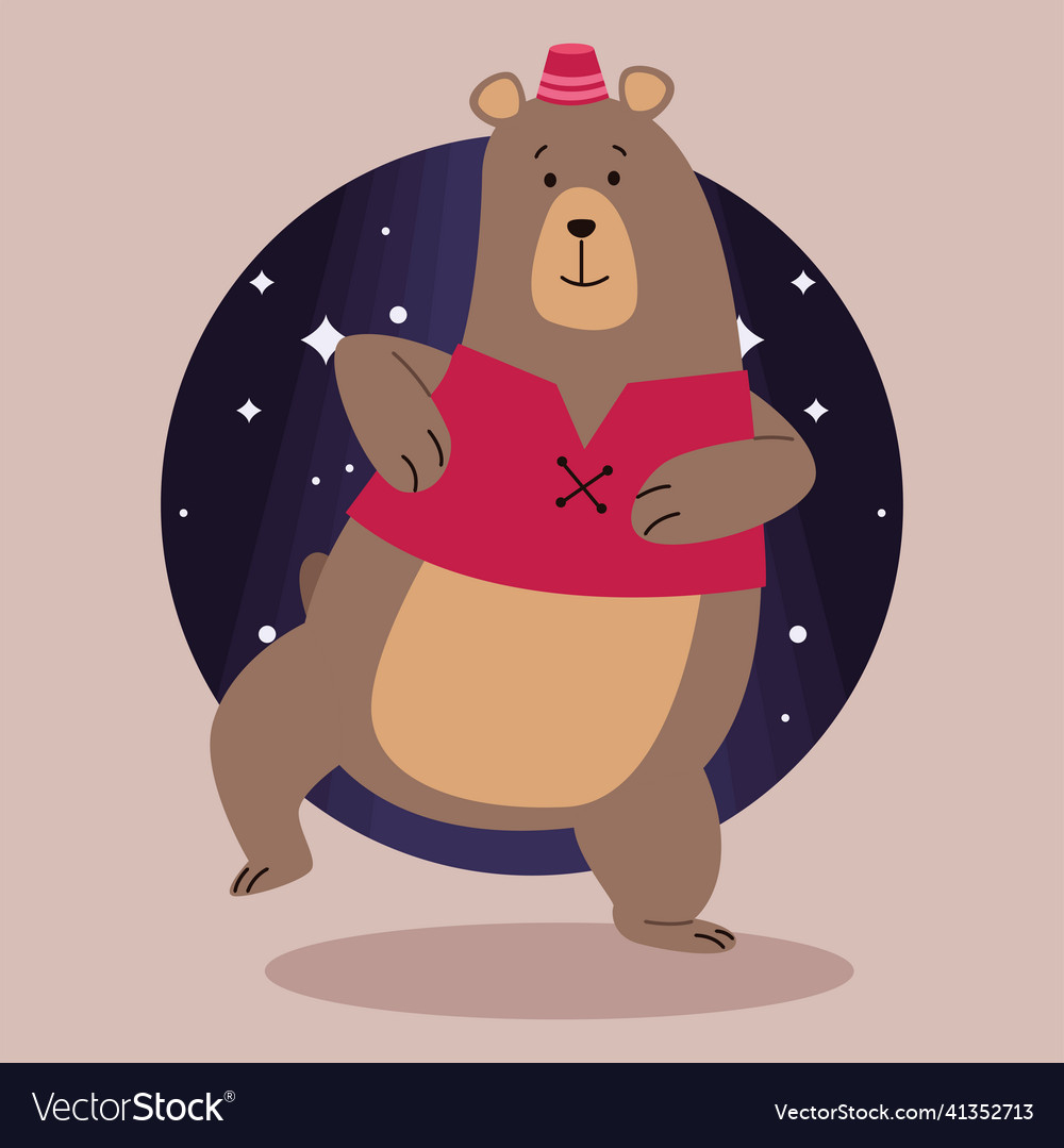 Circus bear dancing Royalty Free Vector Image - VectorStock