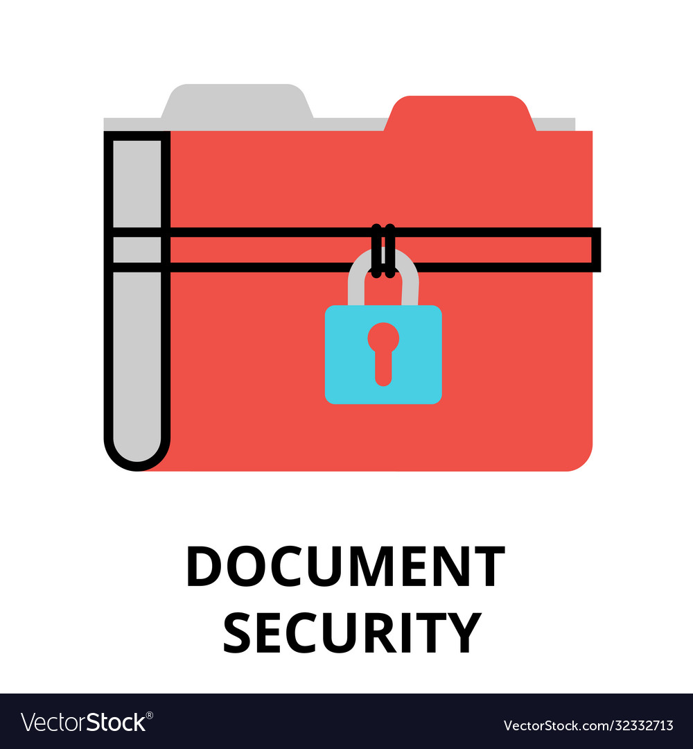 Document security icon flat design Royalty Free Vector Image