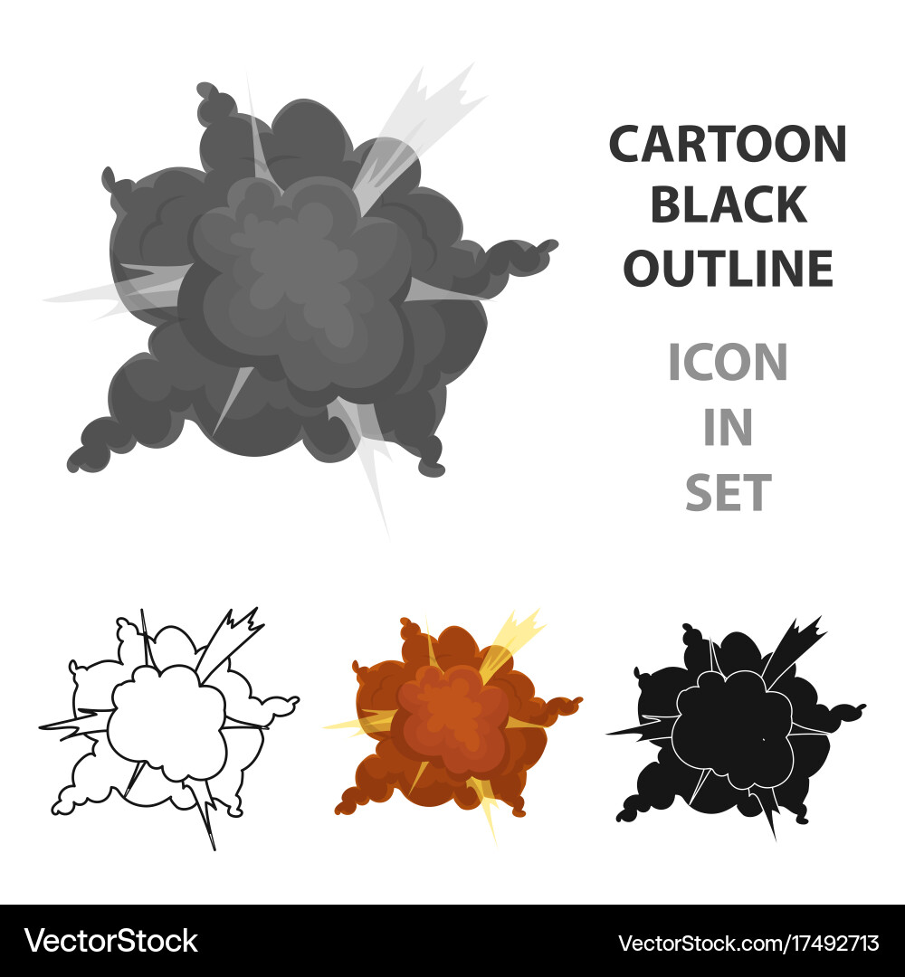 Explosion icon in cartoon style isolated on white Vector Image