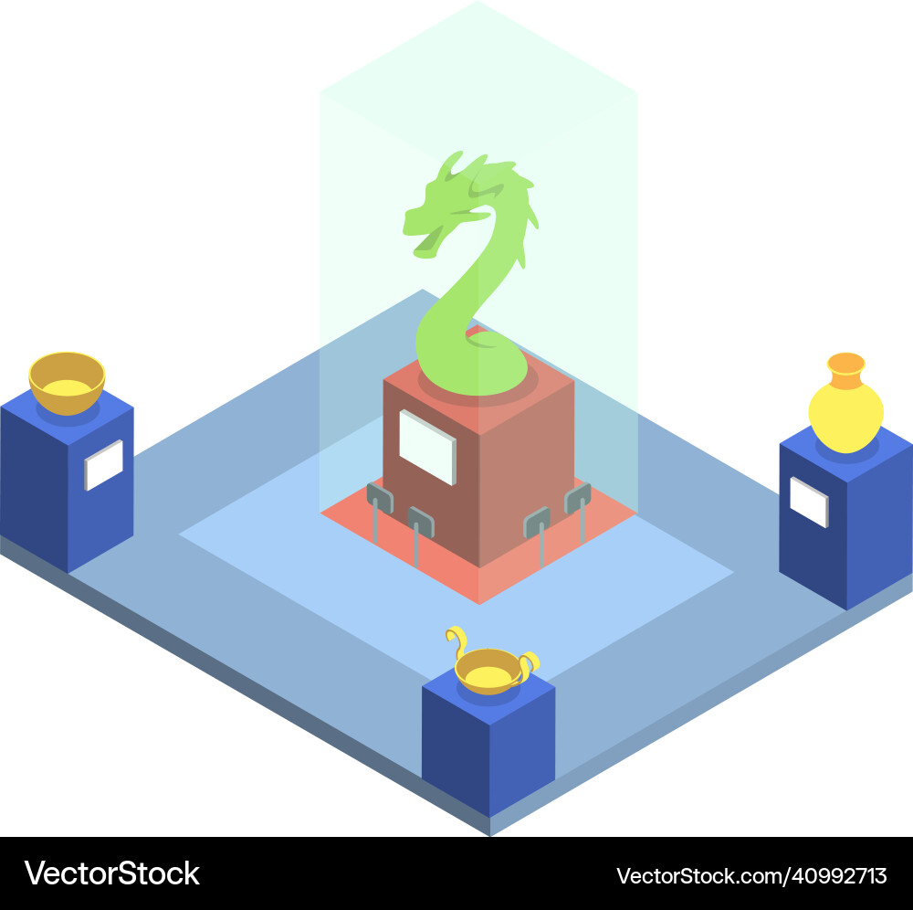 Historical museum exposition isometric cultural Vector Image