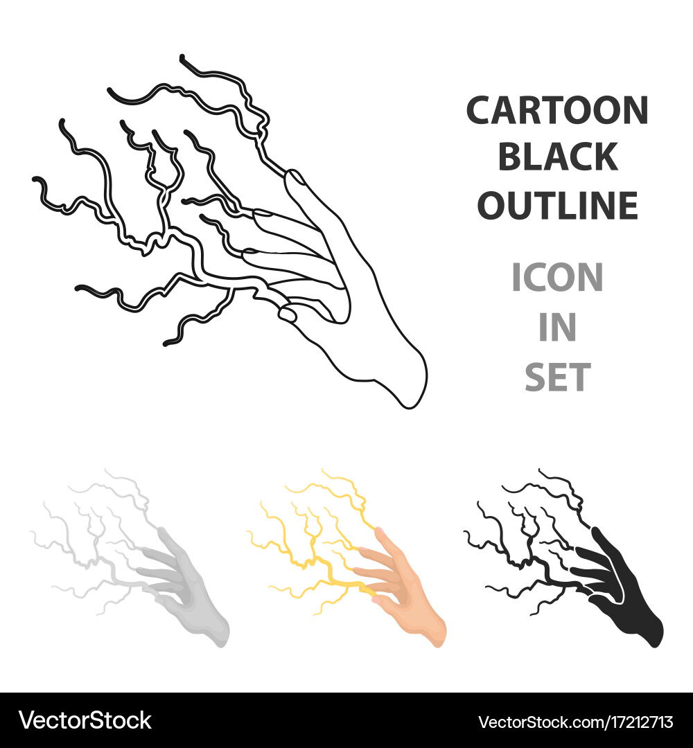 Lightning spell icon in cartoon style isolated Vector Image