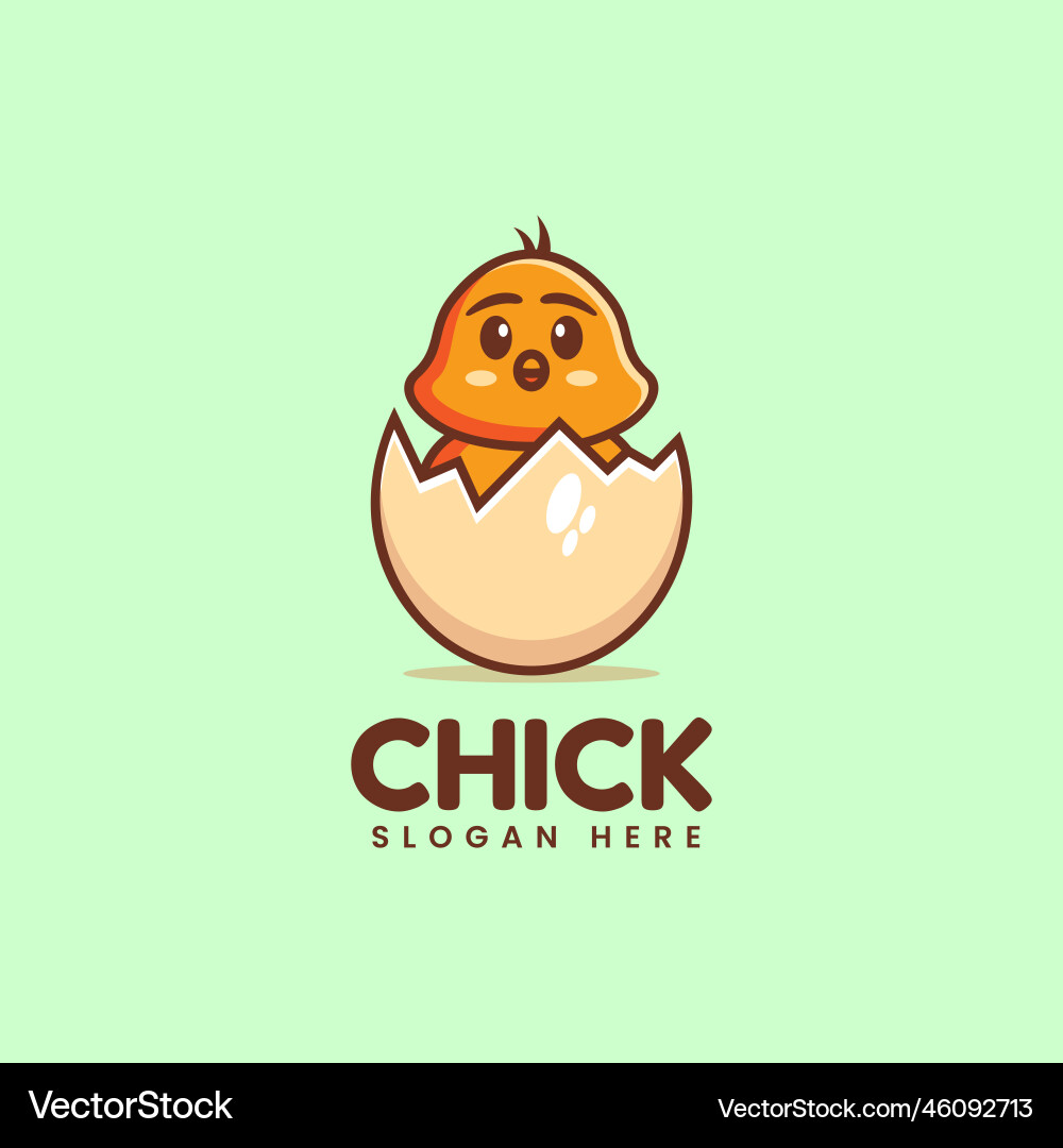 Logo chick mascot cartoon style Royalty Free Vector Image