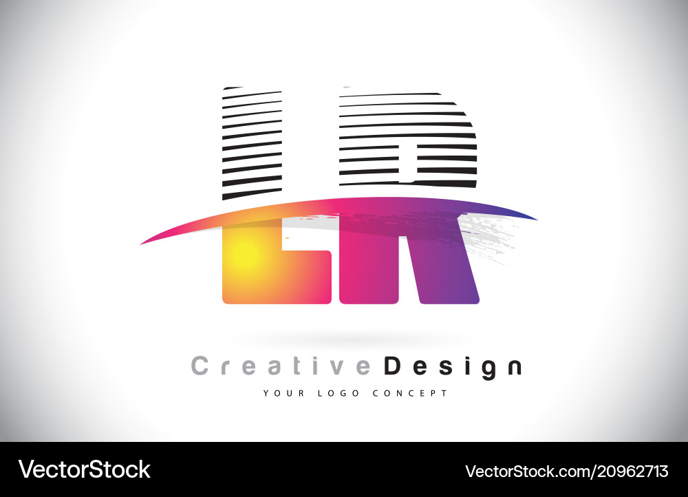 Lr l r letter logo design with creative lines Vector Image