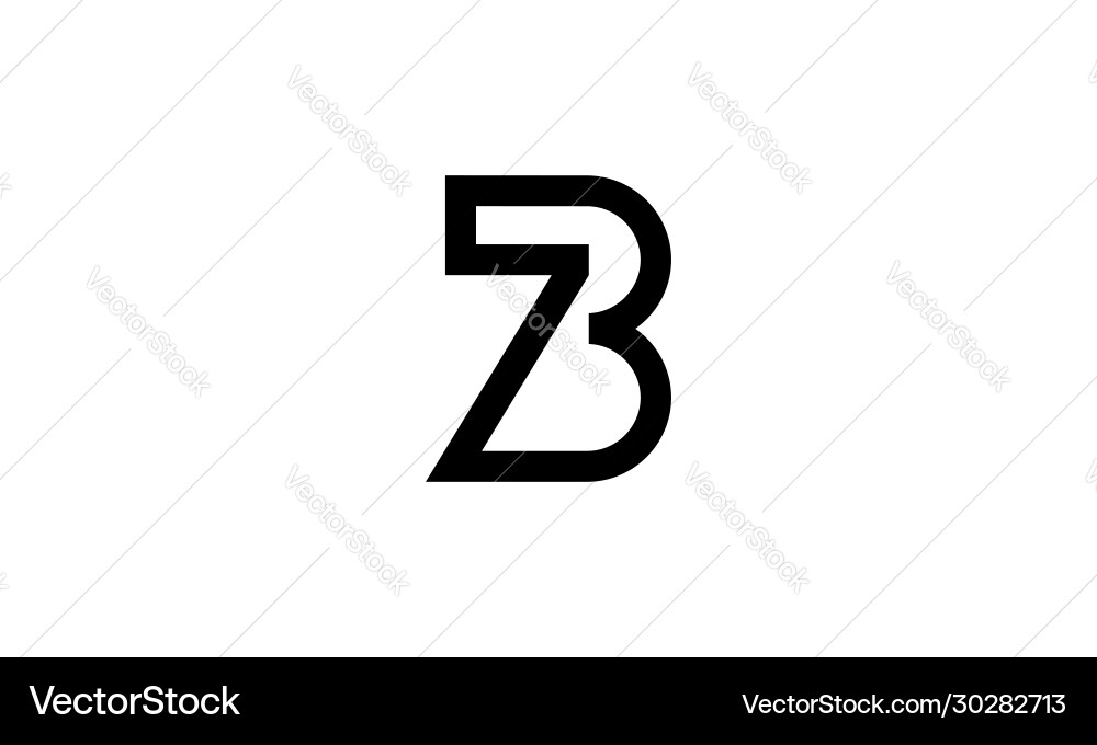 Number 7 and 3 or b logo design concept Royalty Free Vector