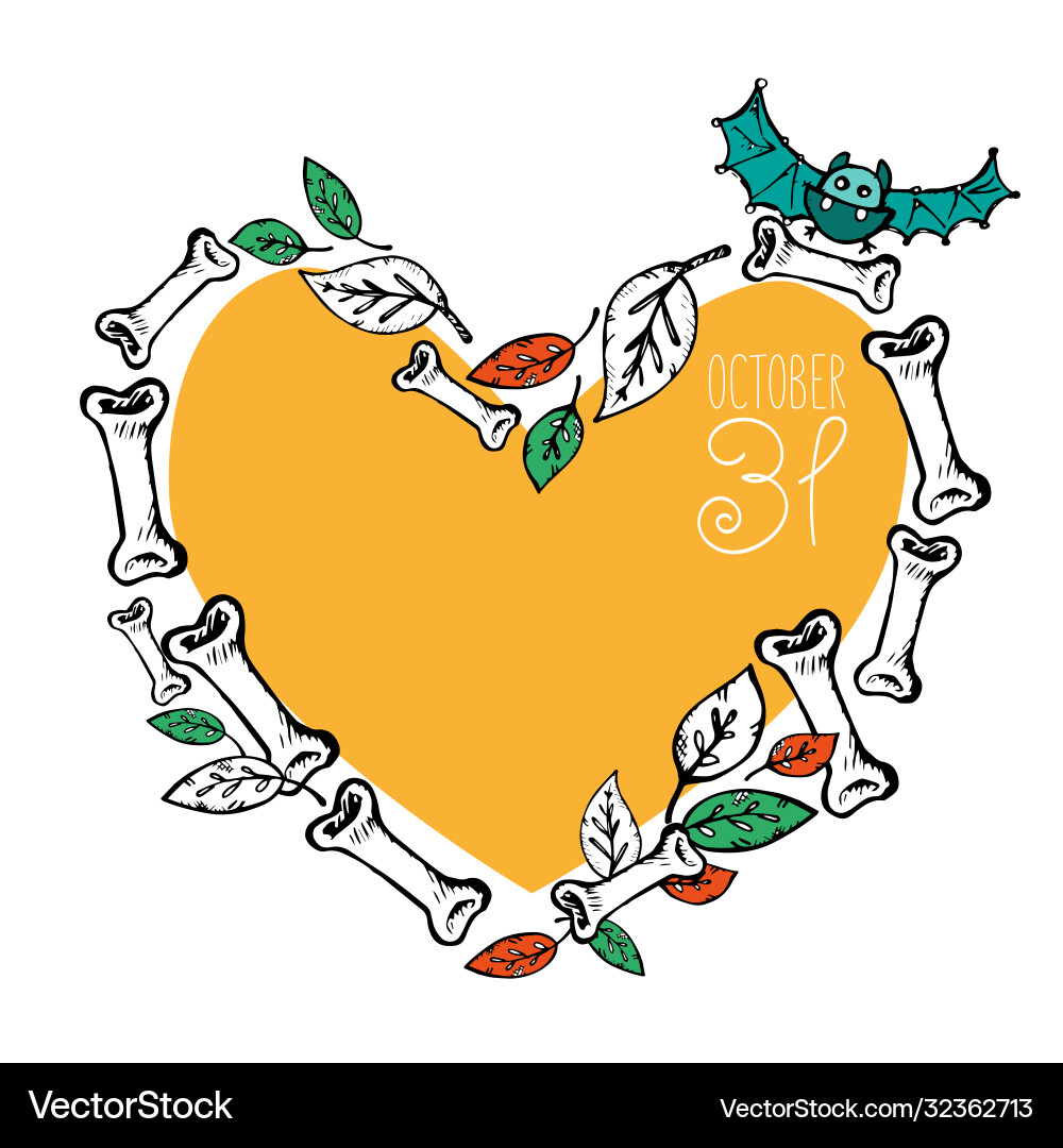 Print heart for halloween october 31 Royalty Free Vector