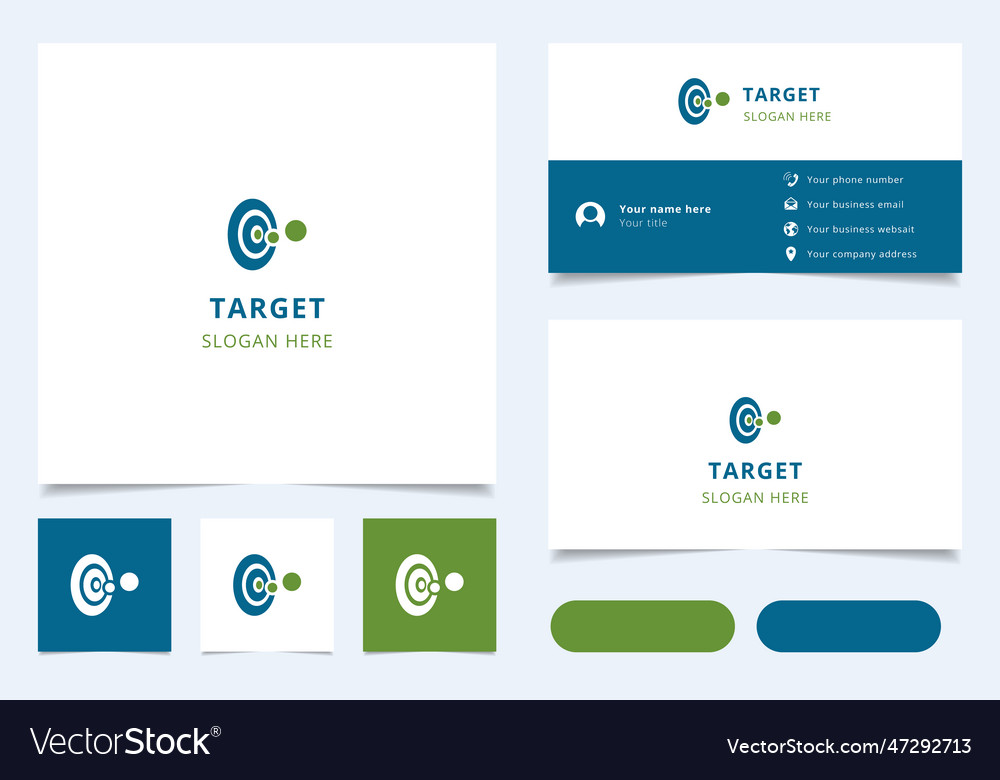 Target logo design with editable slogan branding Vector Image