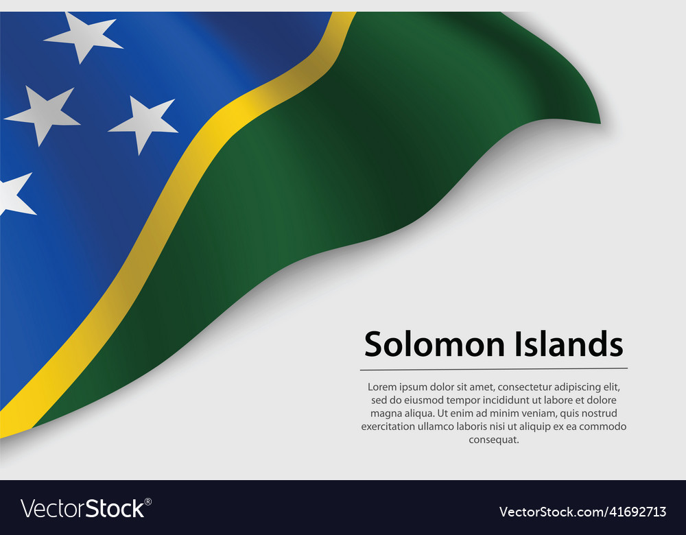 Wave flag of solomon islands on white background Vector Image