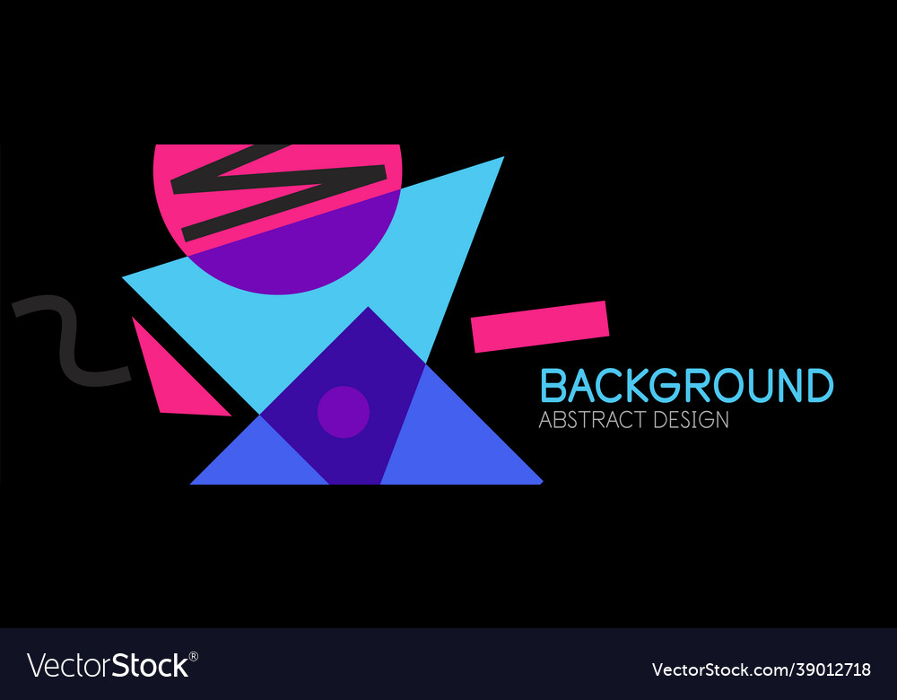 Abstract Background Blocks Lines Triangles Vector Image