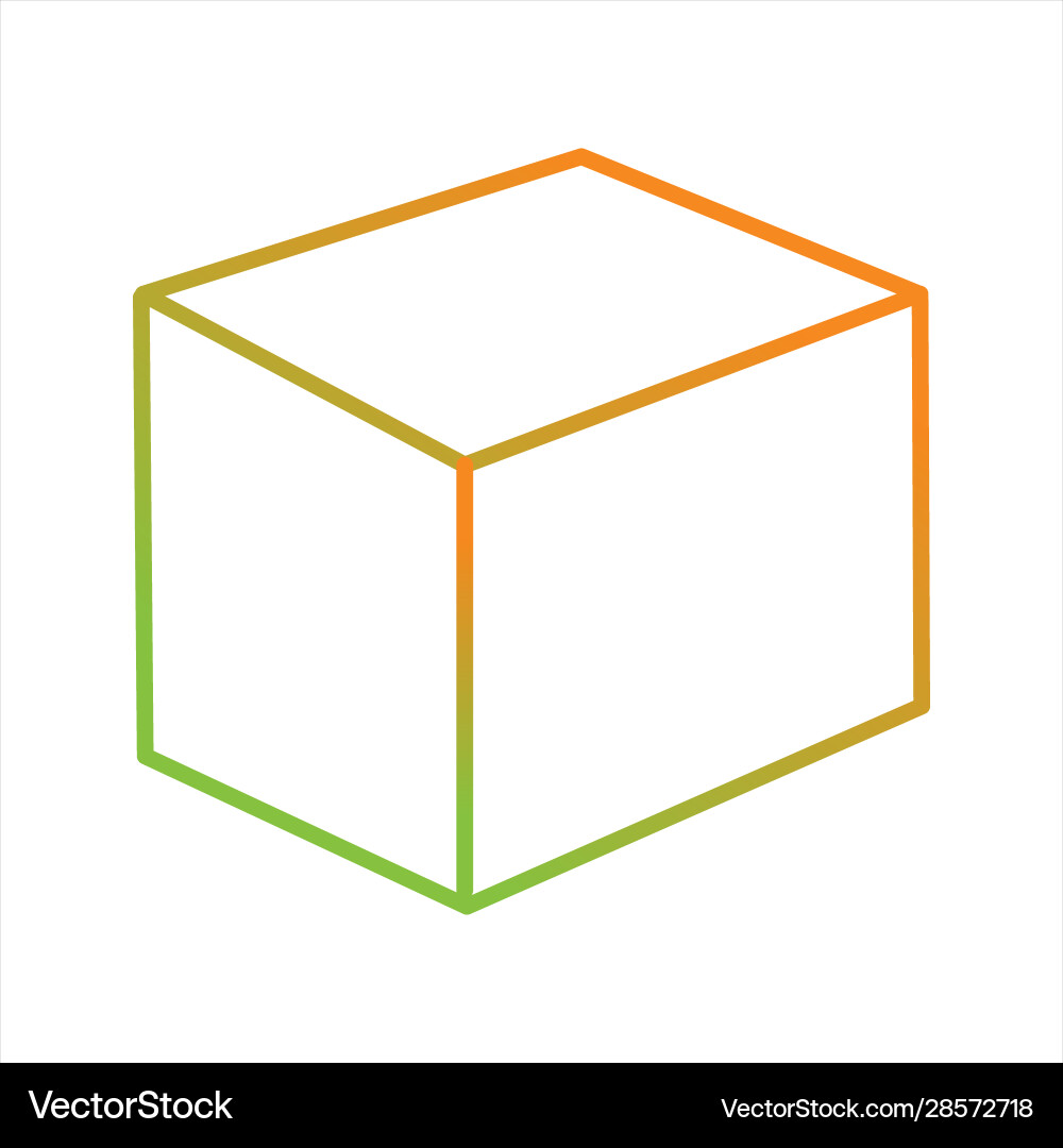 Beautiful cube line icon Royalty Free Vector Image