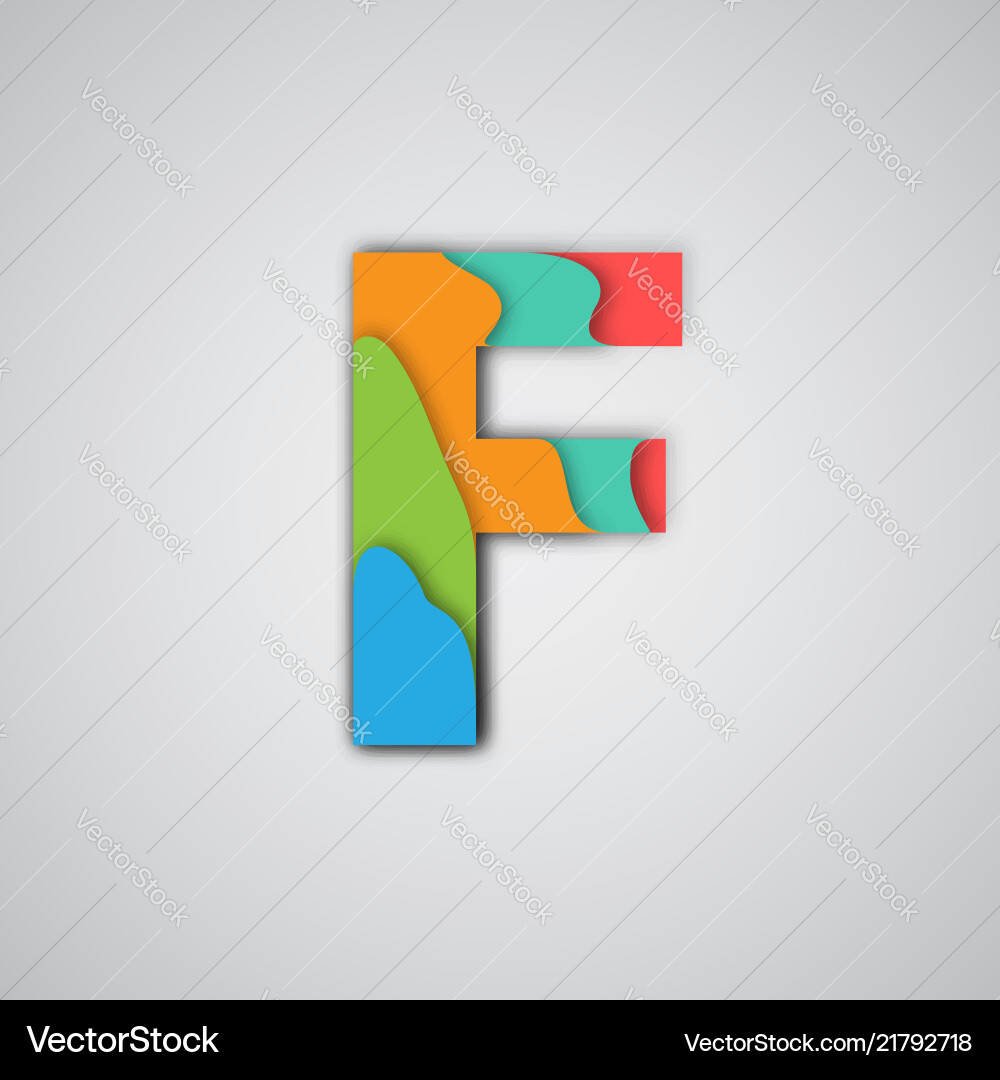 Colorful papercut layered character Royalty Free Vector