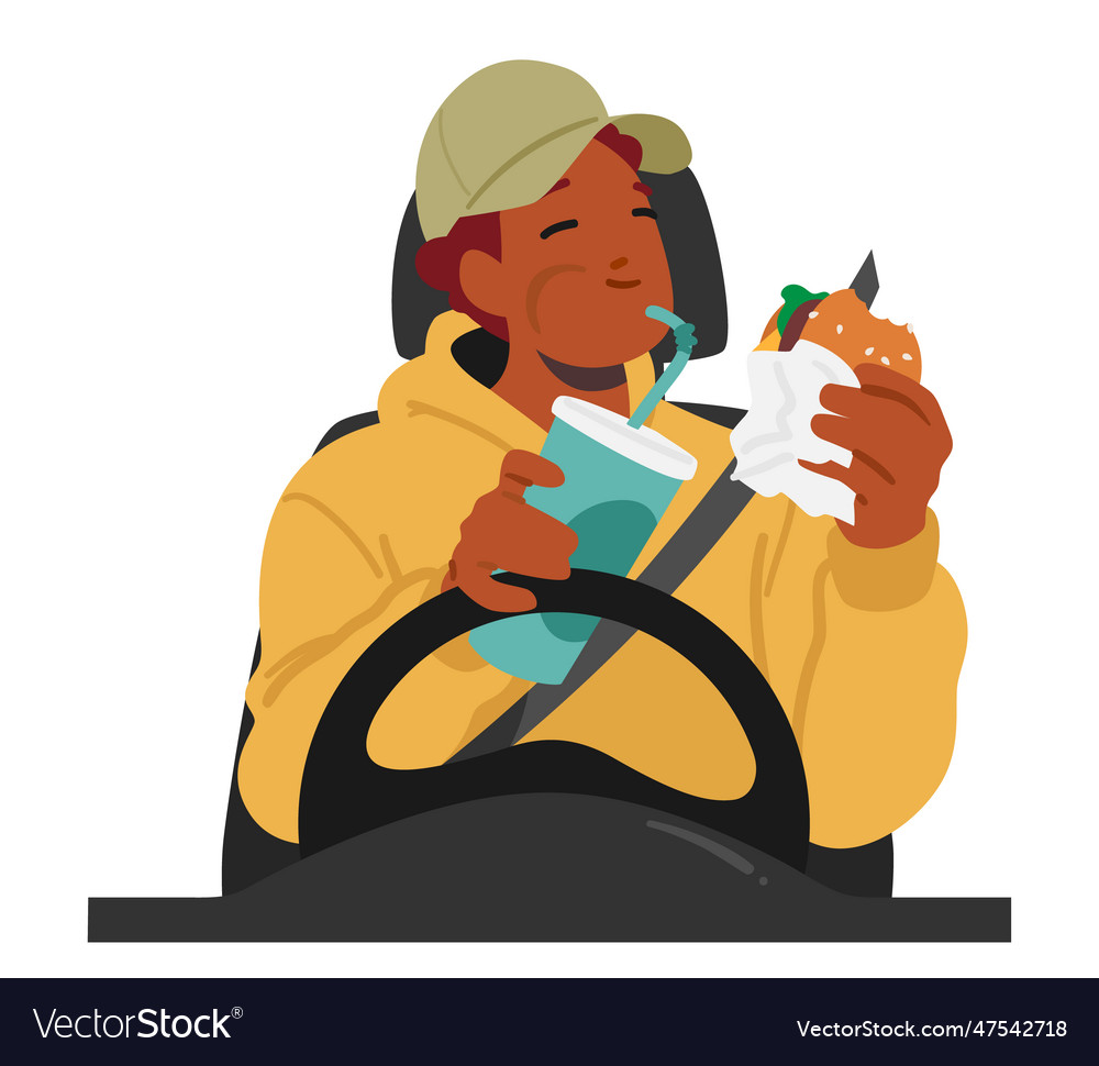 Dangerous behavior of man character multitasking Vector Image Dangerous behavior of man character multitasking Vector Image