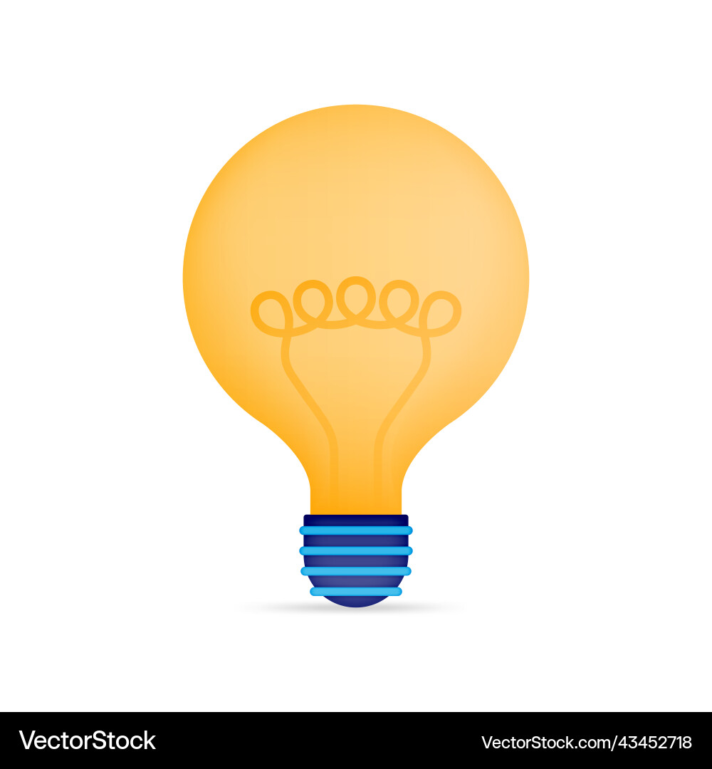 Design of 3d light bulb for ideas Royalty Free Vector Image