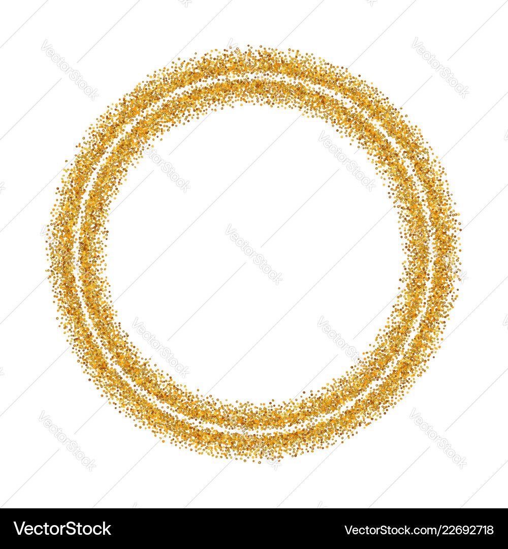 Gold circle glitter frame golden confetti dots Vector Image