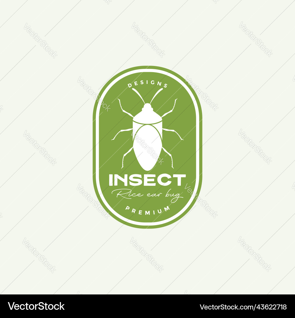 Insect beetle badge vintage logo Royalty Free Vector Image