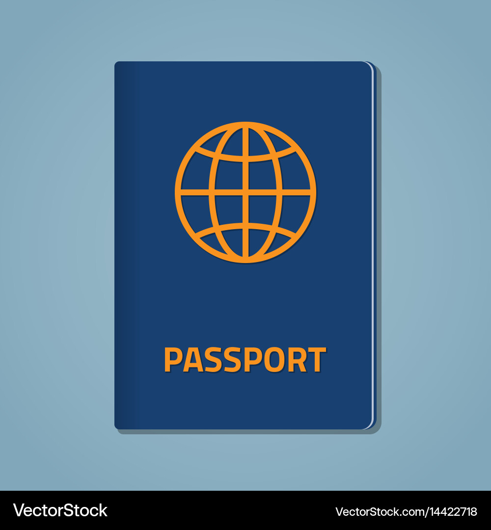 Passport closed flat Royalty Free Vector Image