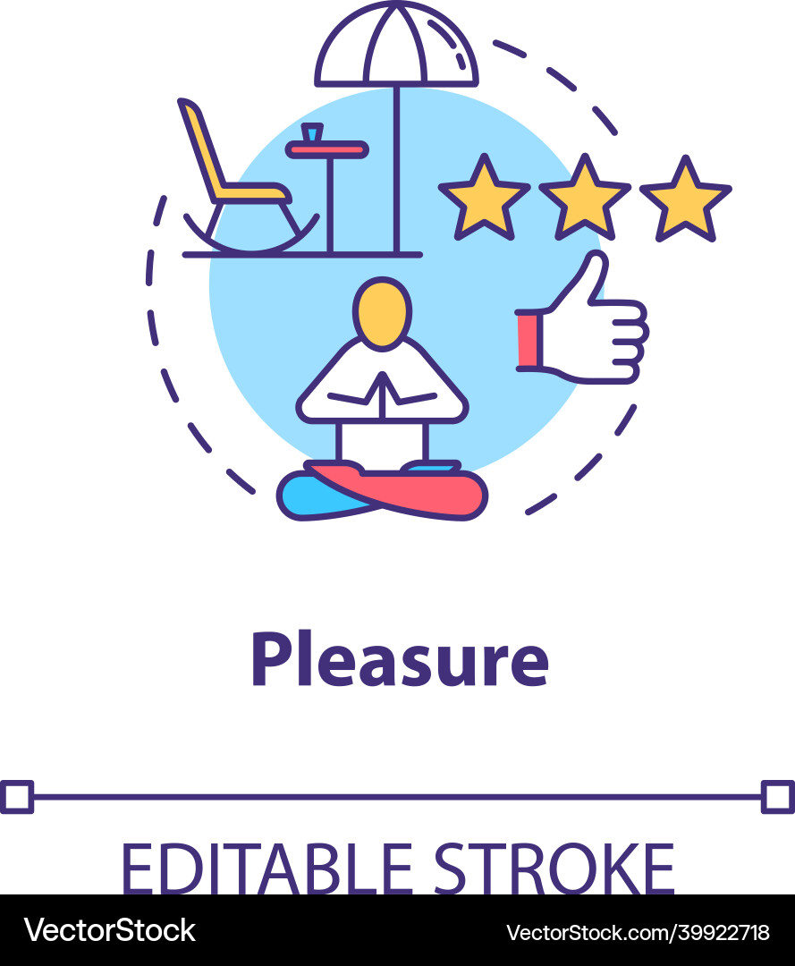 Pleasure concept icon enjoy life rest Royalty Free Vector