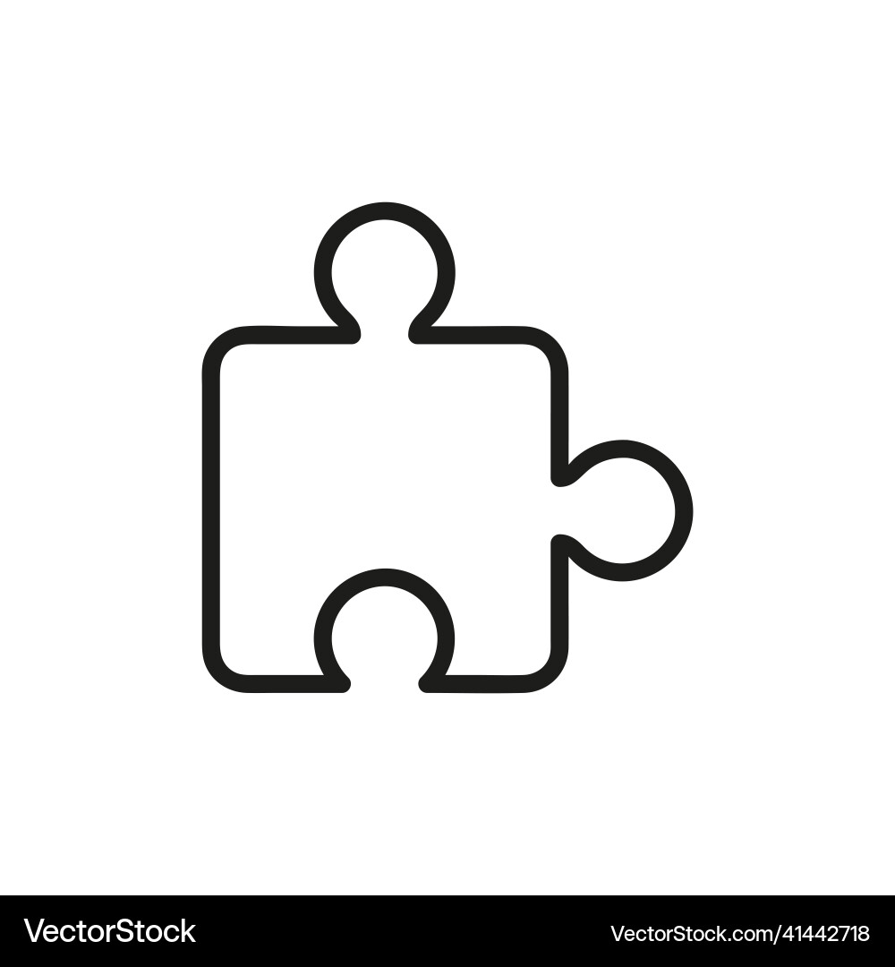 Puzzle line icon outline linear pictogram Vector Image