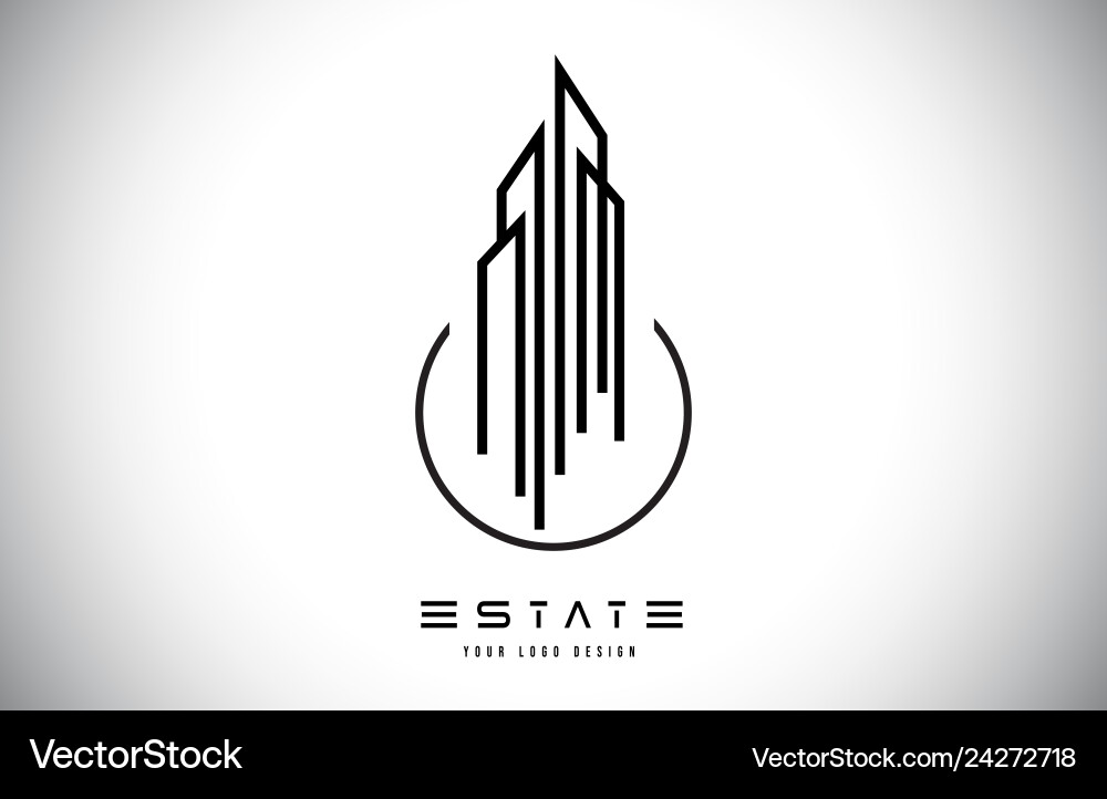 Real estate modern monogram logo design Royalty Free Vector