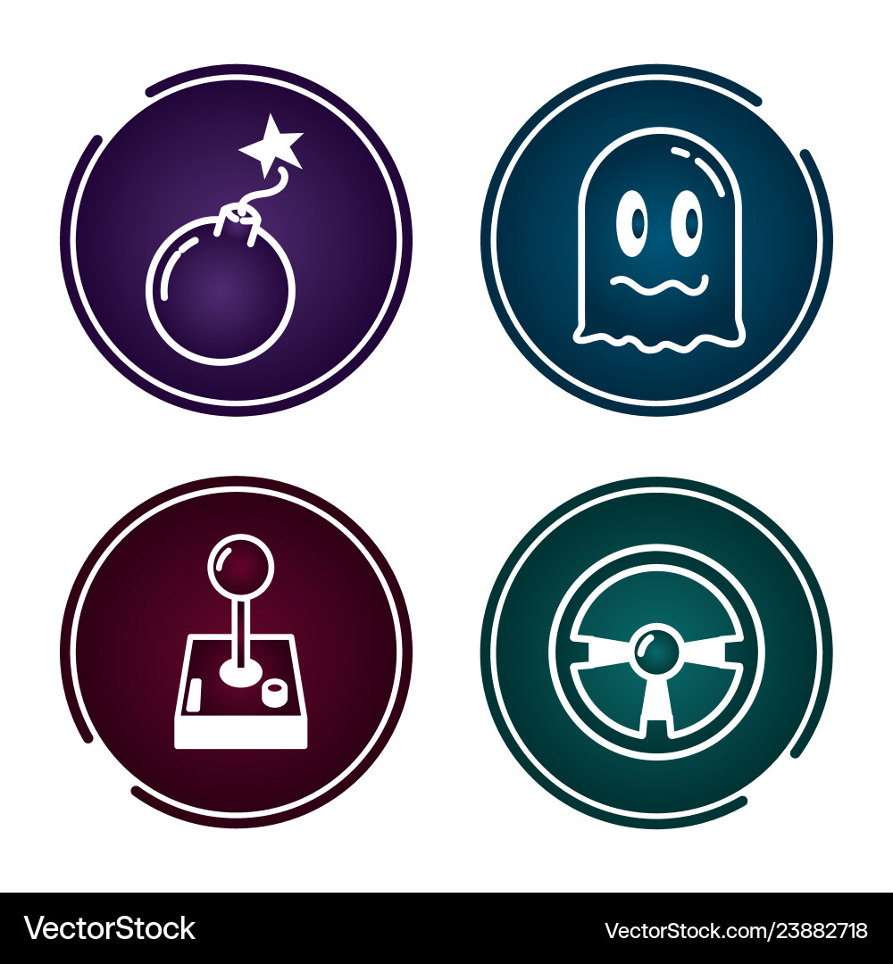 Set of video game Royalty Free Vector Image - VectorStock