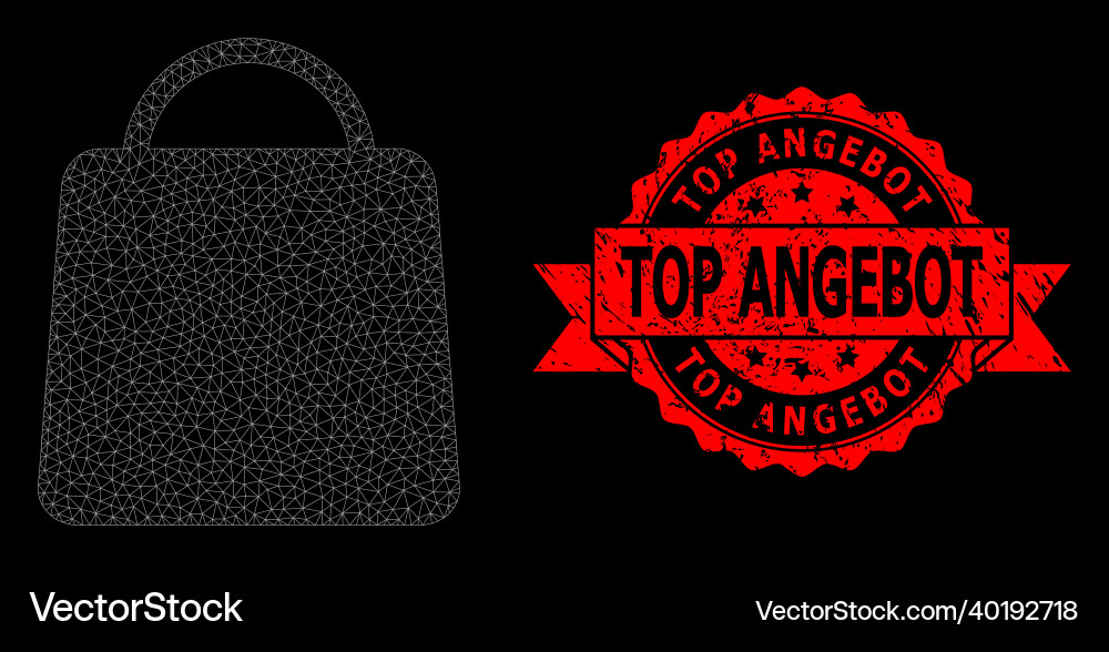 Textured top angebot stamp and web net shopping Vector Image