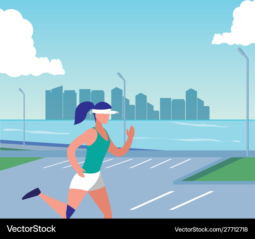 Woman running outside design Royalty Free Vector Image