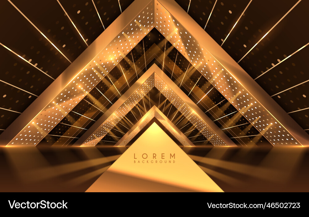 Abstract golden geometric shapes Royalty Free Vector Image