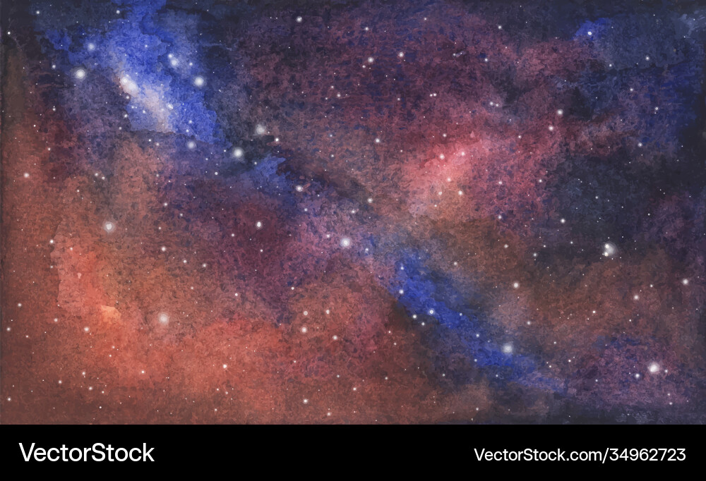 Abstract watercolor galaxy sky background Vector Image