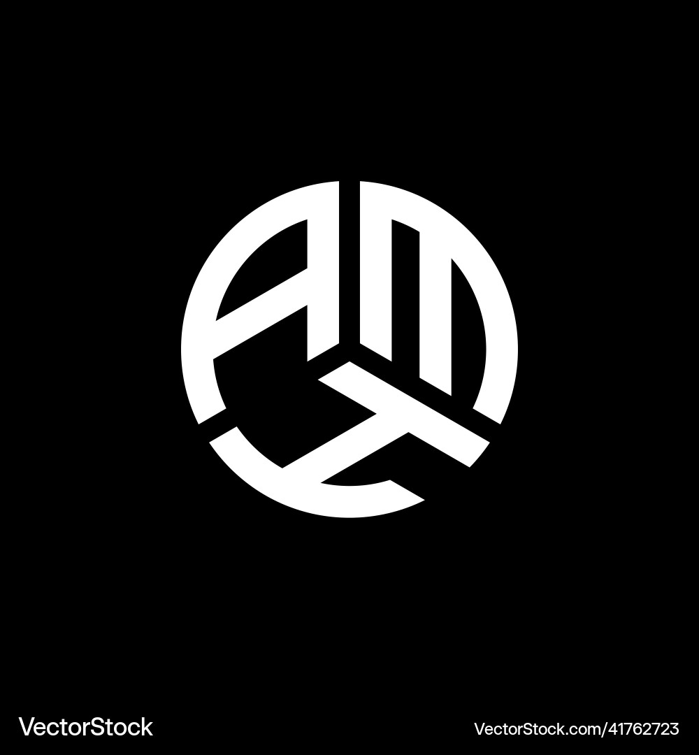 Amh letter logo design on white background Vector Image