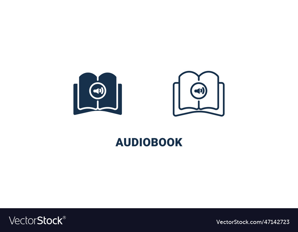 Audiobook icon outline and filled icon Royalty Free Vector Audiobook icon outline and filled icon Royalty Free Vector