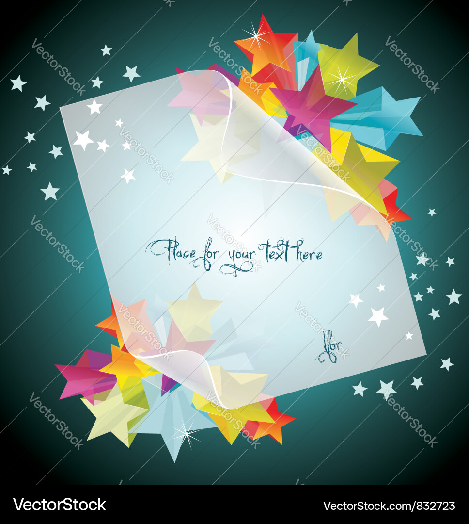 Banner and color stars Royalty Free Vector Image