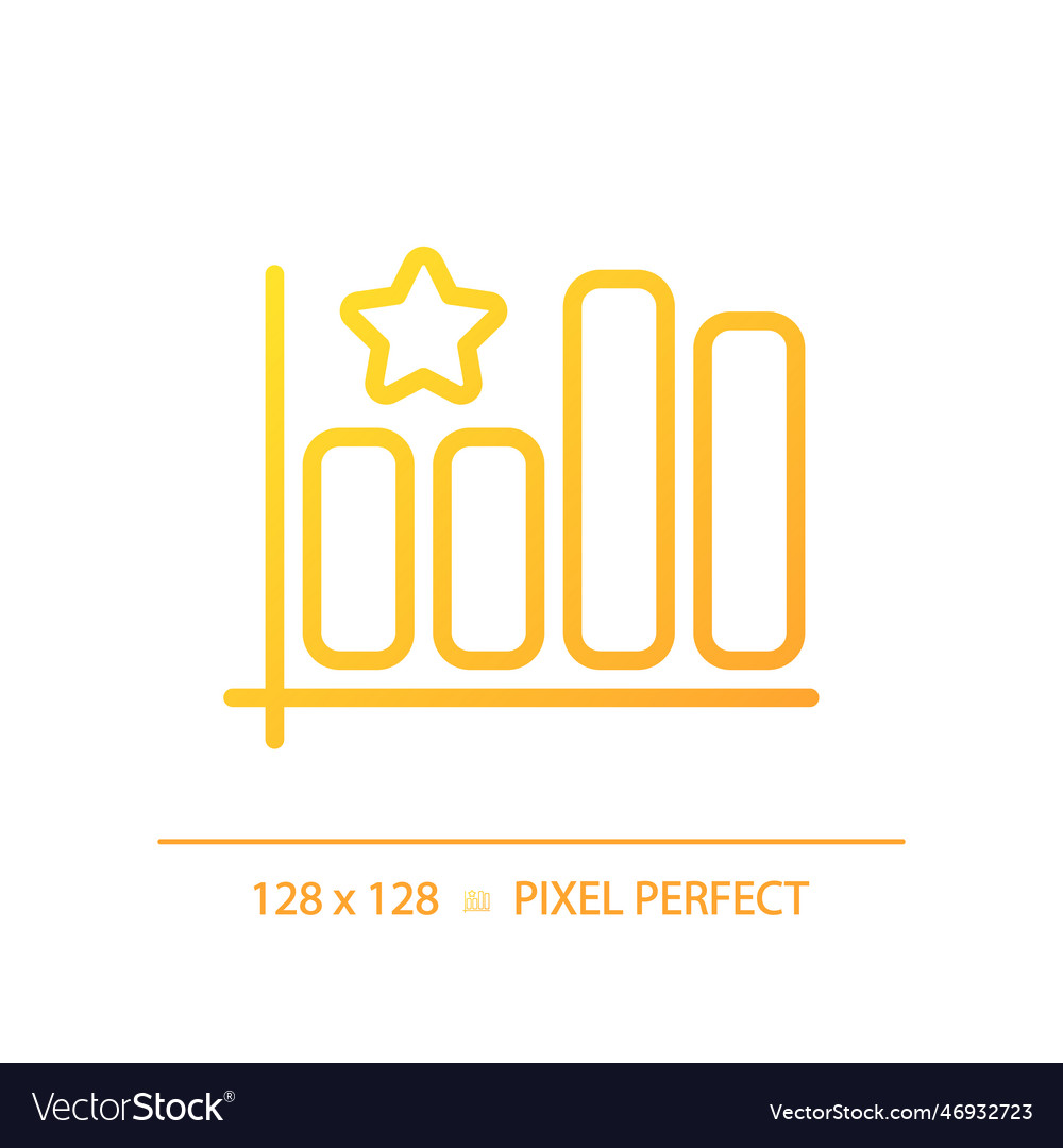 Bar graph pixel perfect gradient linear icon Vector Image