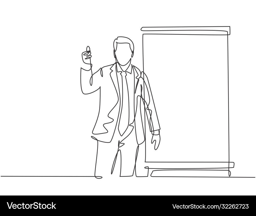 Business presentation at office concept one Vector Image