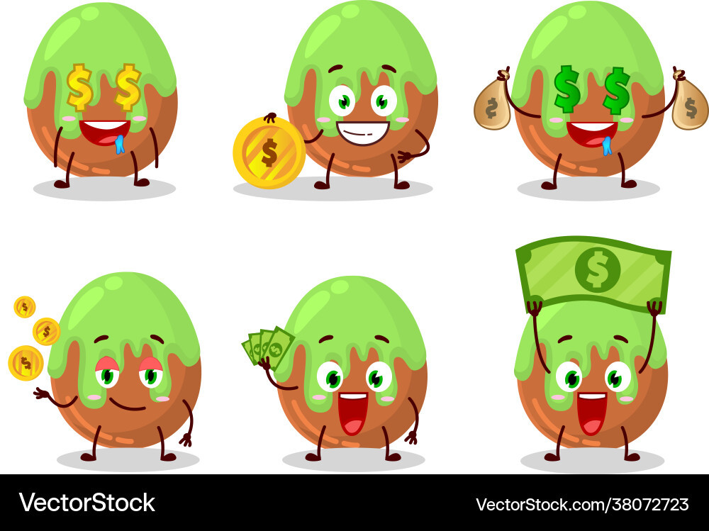 Choco green candy cartoon character with cute Vector Image