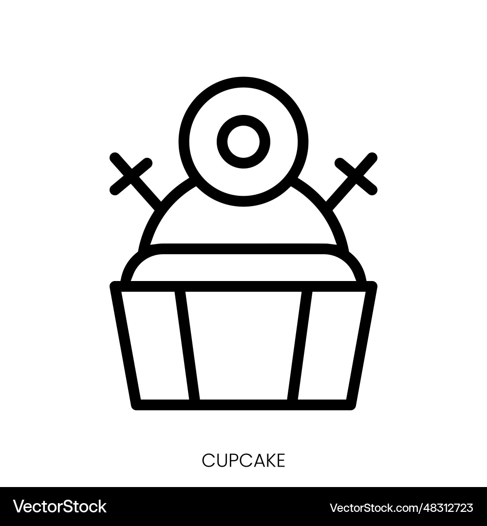 Cupcake icon line art style design isolated Vector Image