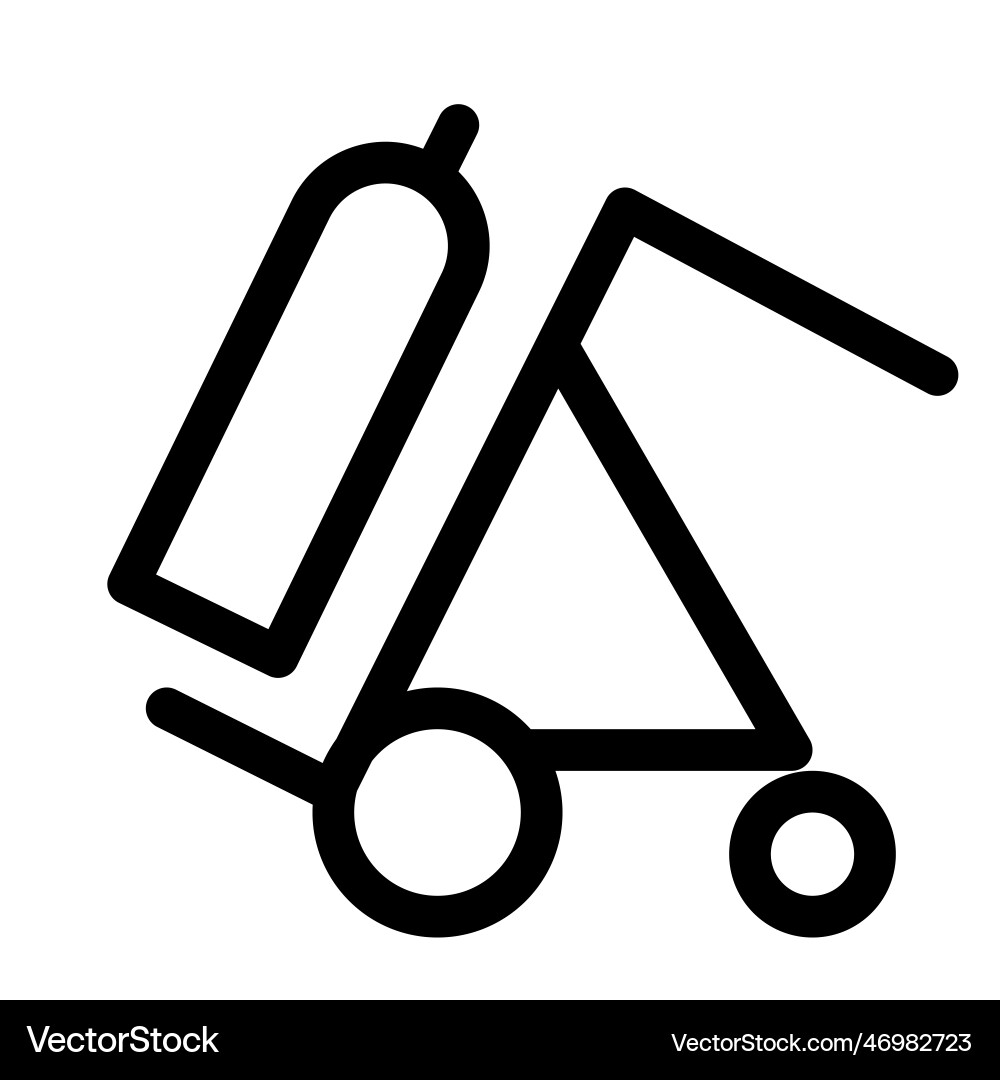 Easily transporting gas cylinder in trolley Vector Image