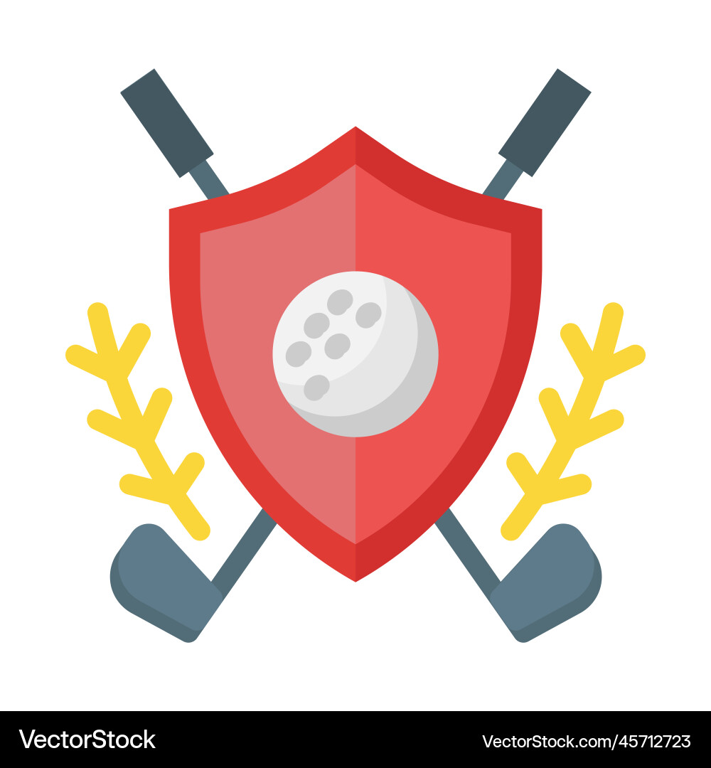 Golf club icon in flat style Royalty Free Vector Image