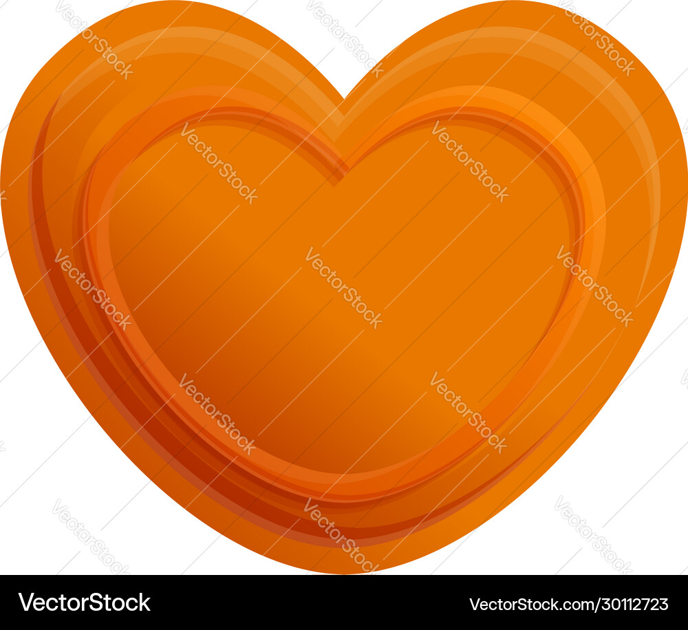 Heart shape cookie icon cartoon style Royalty Free Vector